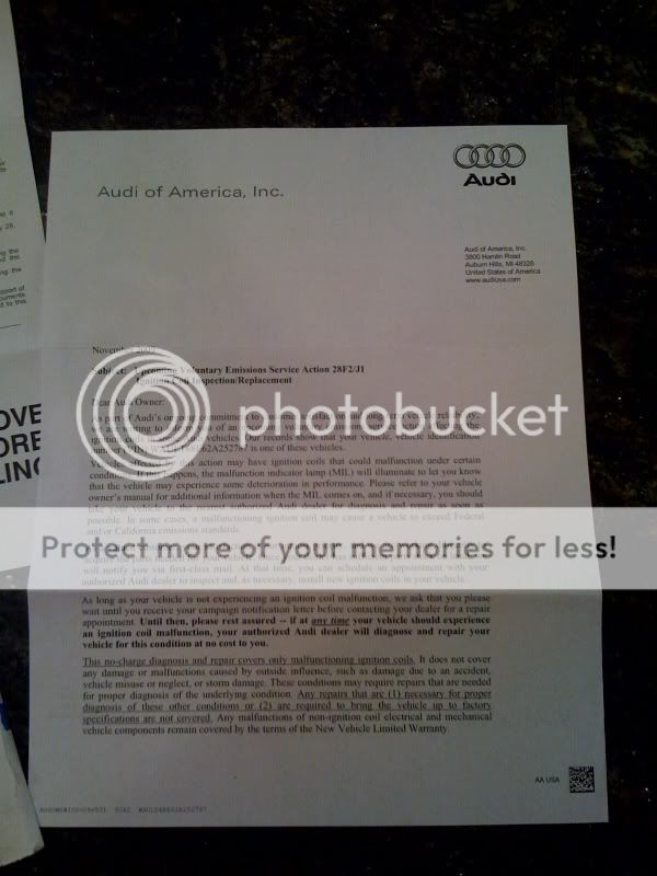 Audi sends me a letter!